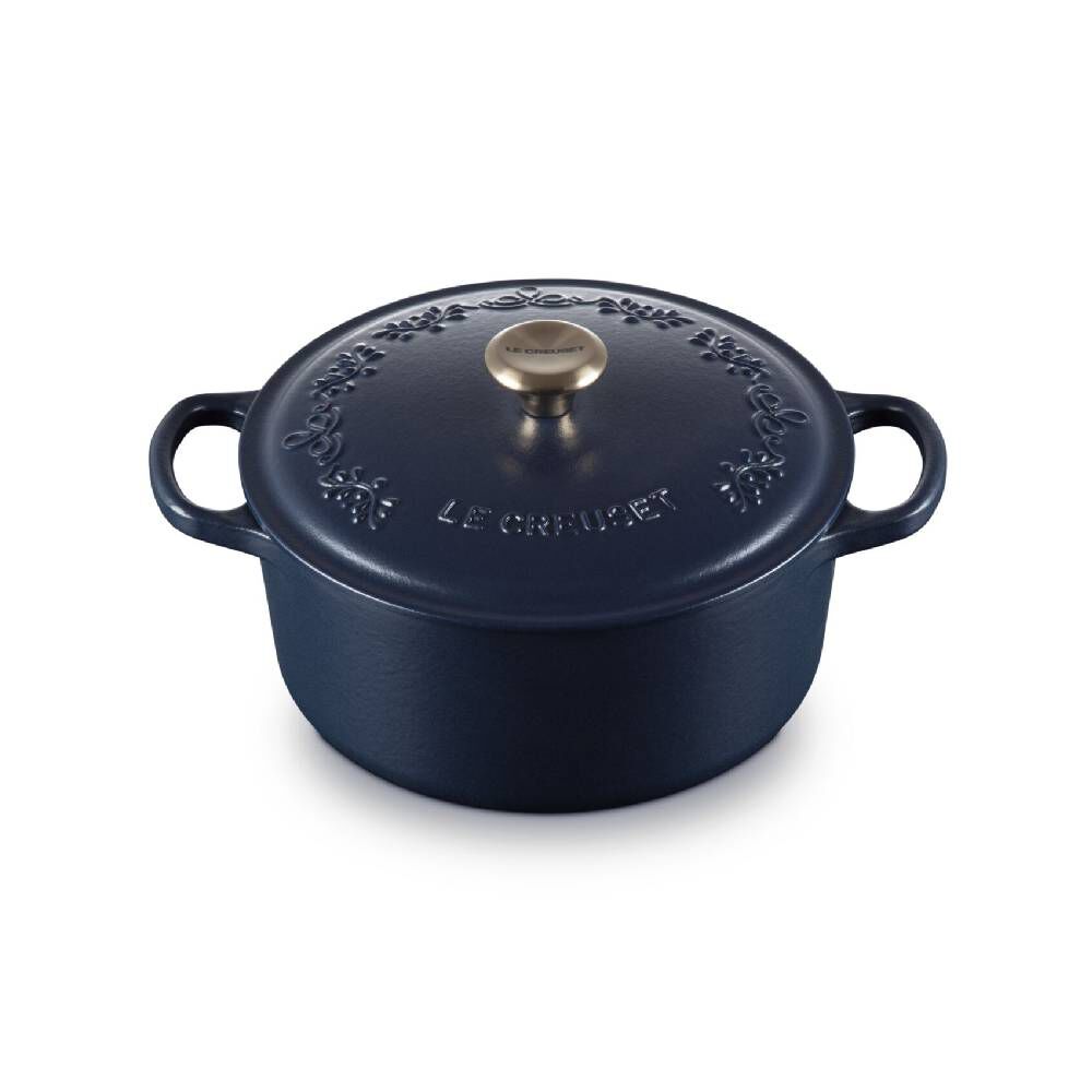 Buy Eternity Lace Round French Oven Navy 22cm Light Gold Knob for MYR ...